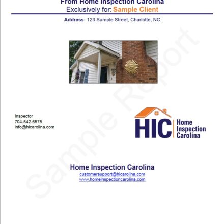 Sample Home Inspection Reports - Home Inspection Carolina