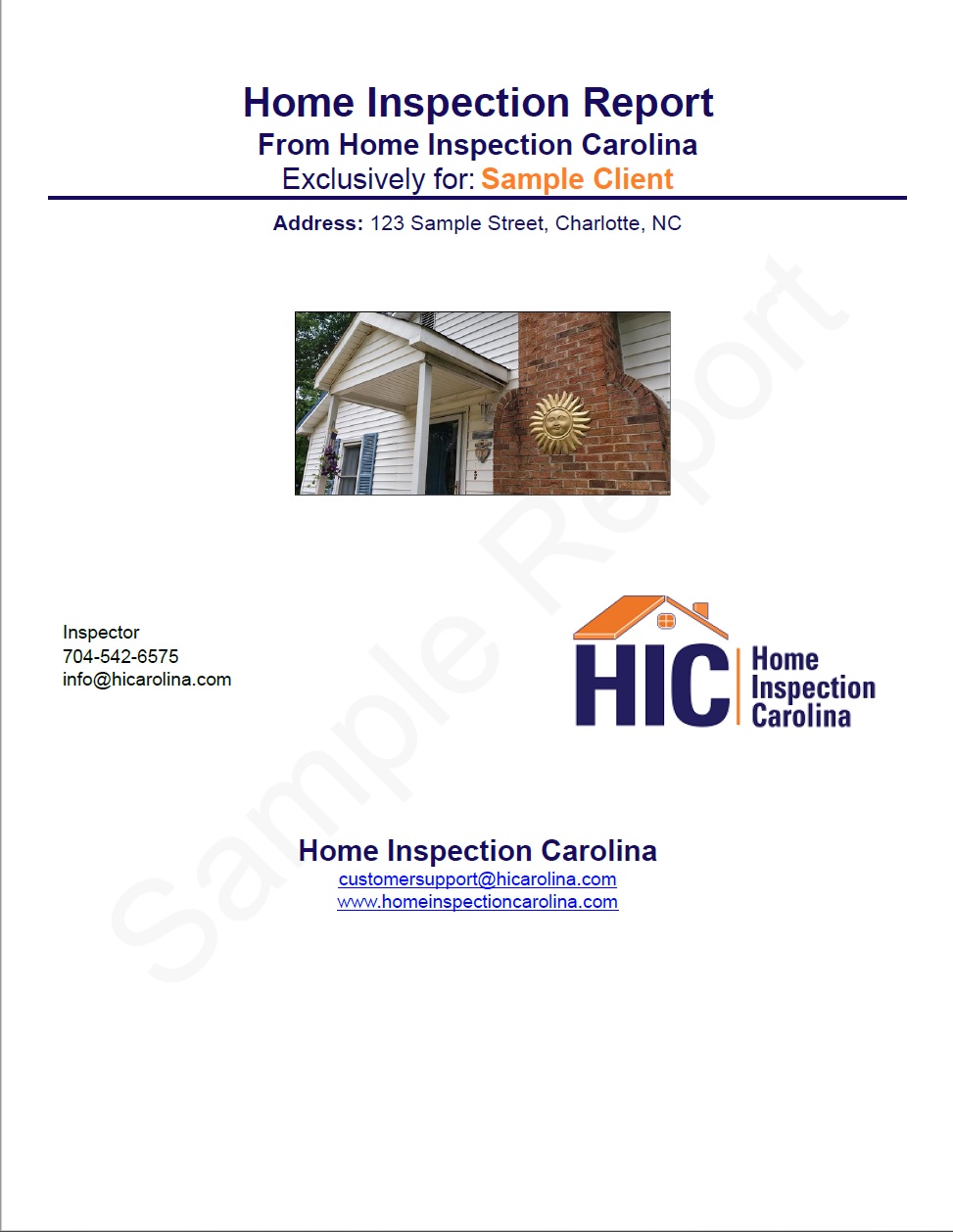 Sample Home Inspection Reports - Home Inspection Carolina